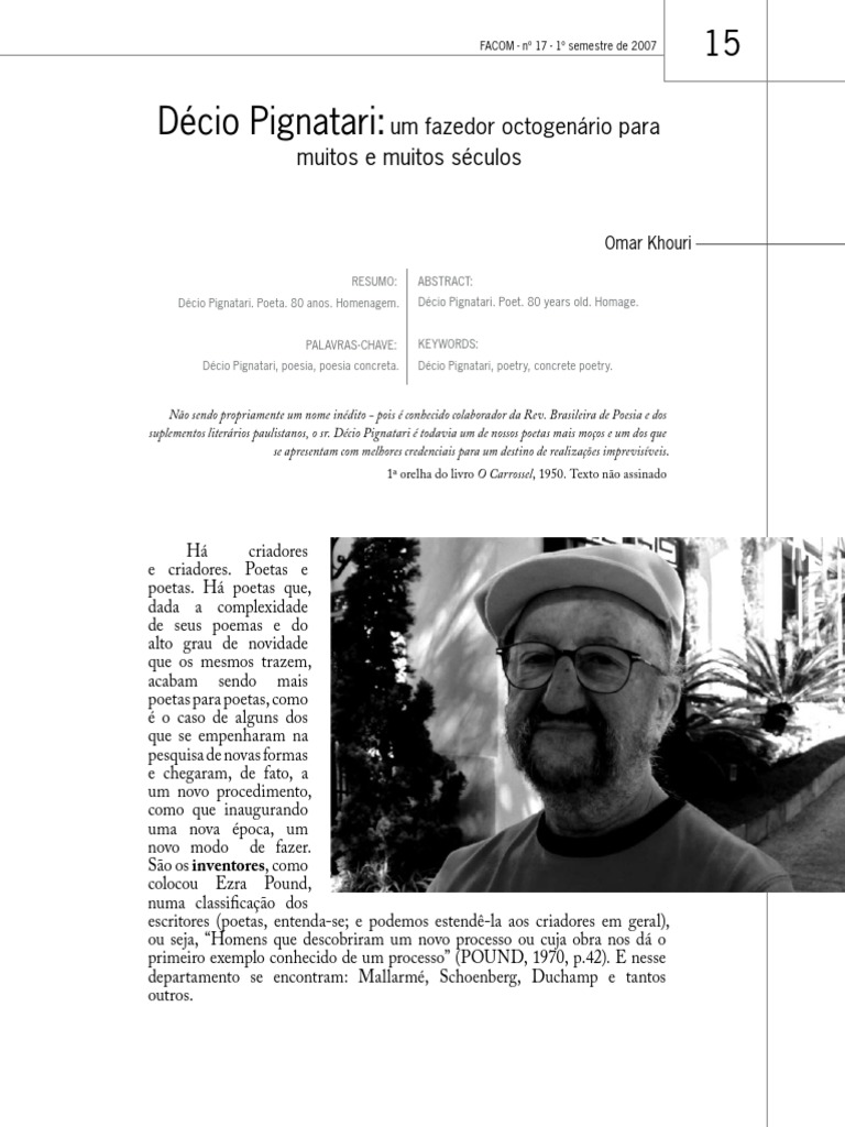 Homenagem a Décio Pignatari | PDF | Poesia | São Paulo