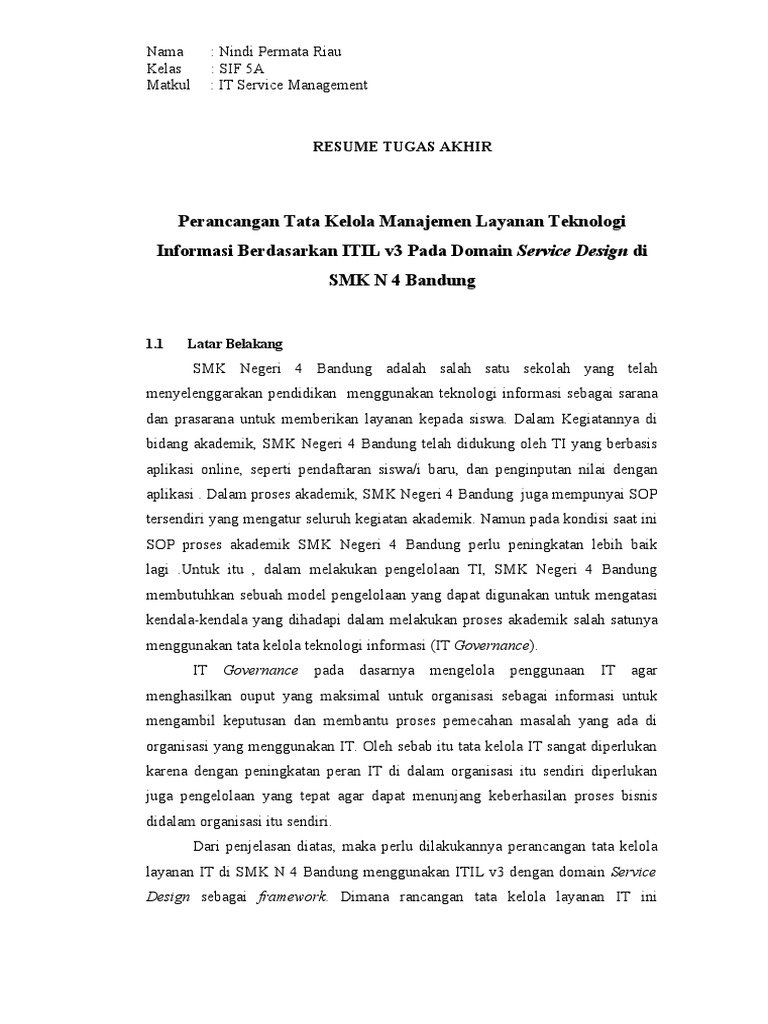 Resume Tugas Akhir | PDF