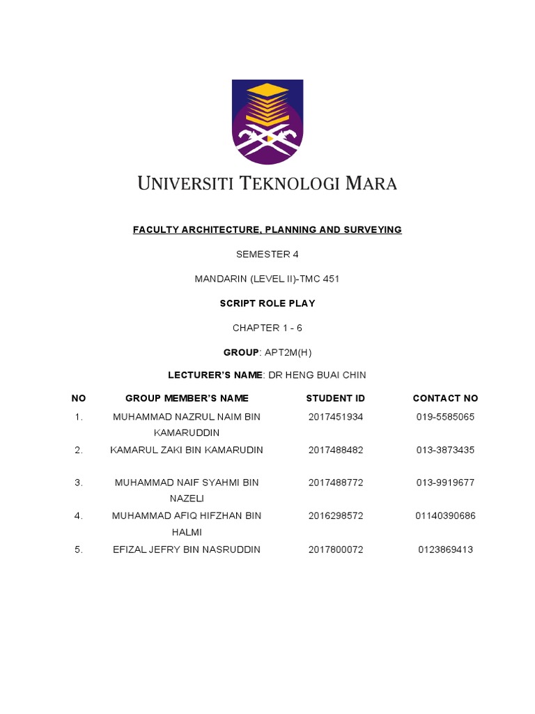 Script Role Play Mandarin Level 2 | PDF | Chinese Cuisine | Foods
