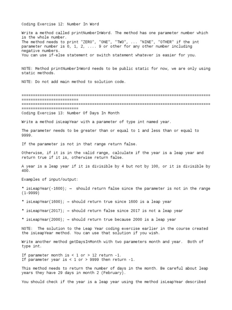 Coding Exercises 12 28 Pdf Parameter Computer Programming Numbers