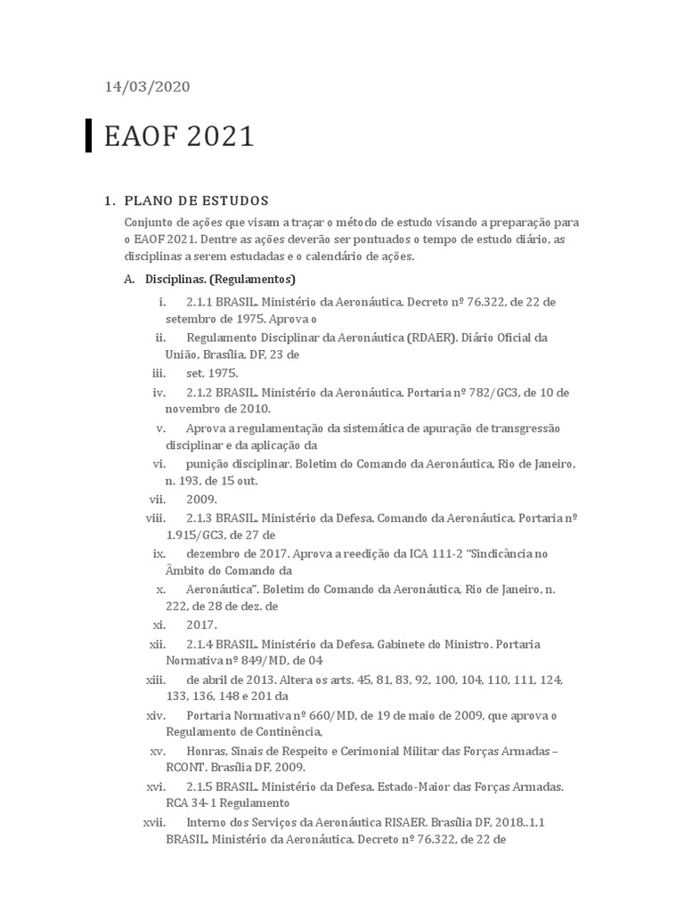 Plano de Estudos - Eaof 2021 | PDF | Bens manufaturados | Eletricidade