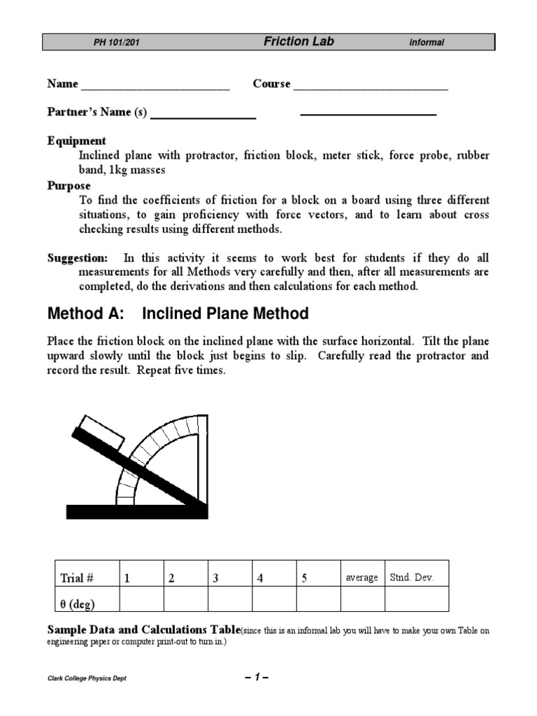 Friction Lab | PDF | Student's T Test | Friction