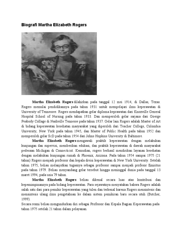 Biografi Martha Elizabeth Rogers. | PDF