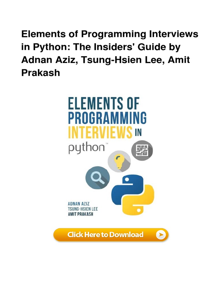 Elements of Programming Interviews in Py | PDF