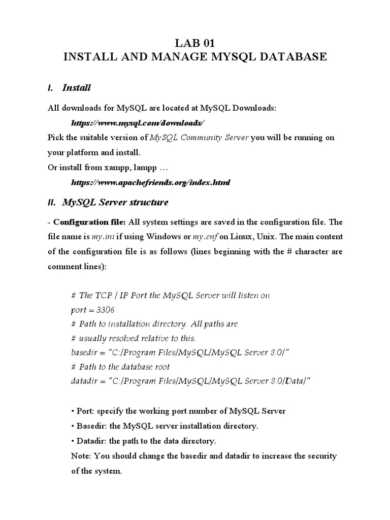 Lab01 Mysql | PDF | My Sql | Databases