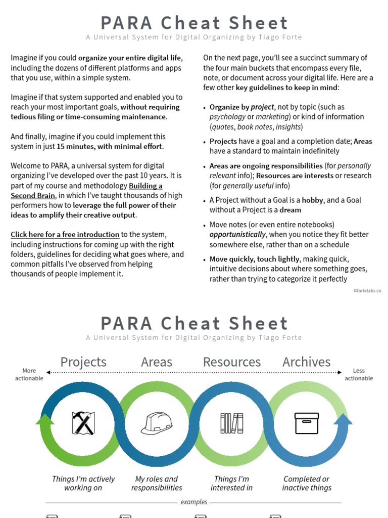 PARA Cheat Sheet1 | PDF | Psychological Concepts | Cognitive Science