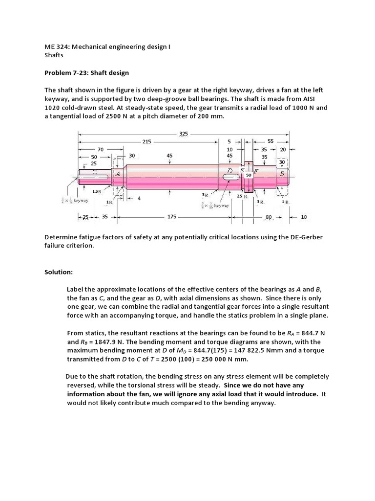 Tutorial For Shaft Design | PDF | Gear | Bearing (Mechanical)