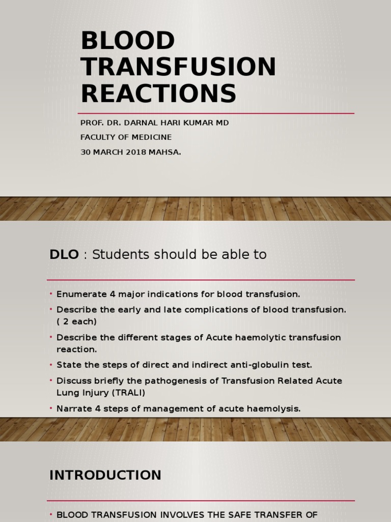 Blood Transfusion Reaction 3032018 | PDF | Blood Transfusion | Blood Type