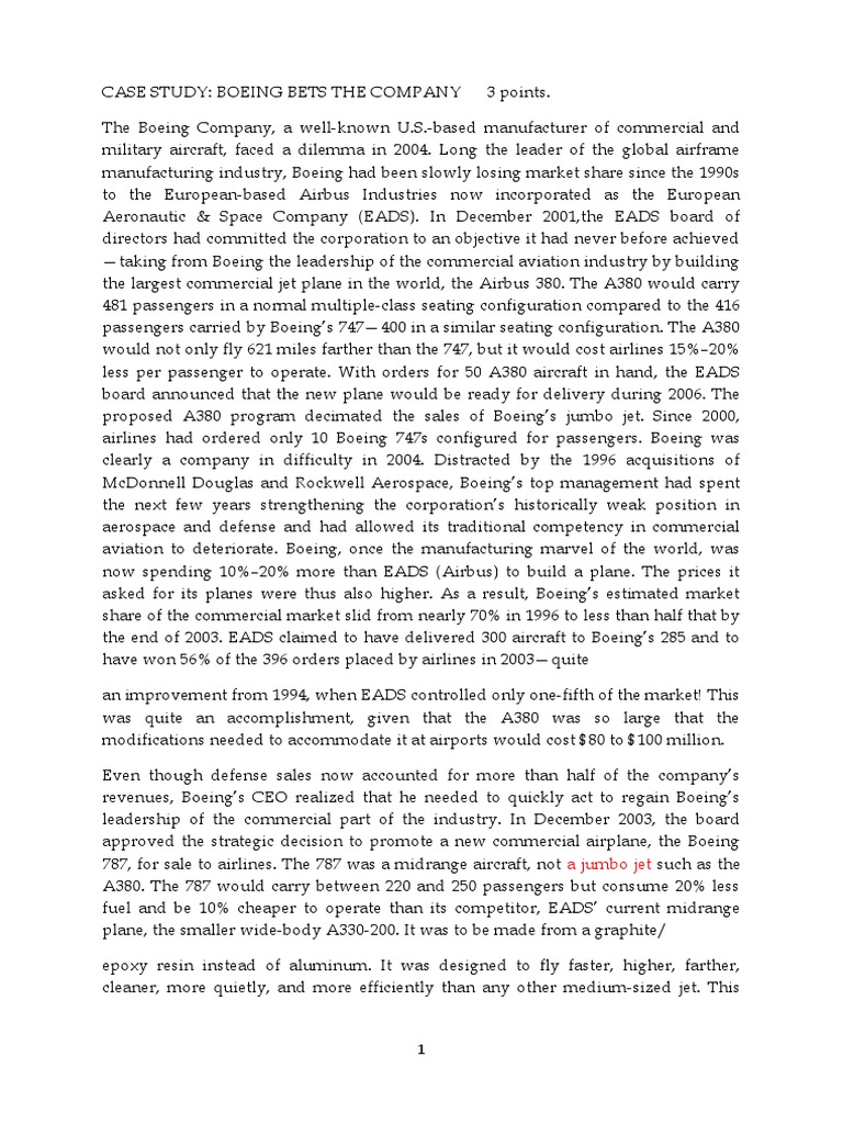 SM Case Study | PDF | Airbus | Airliner