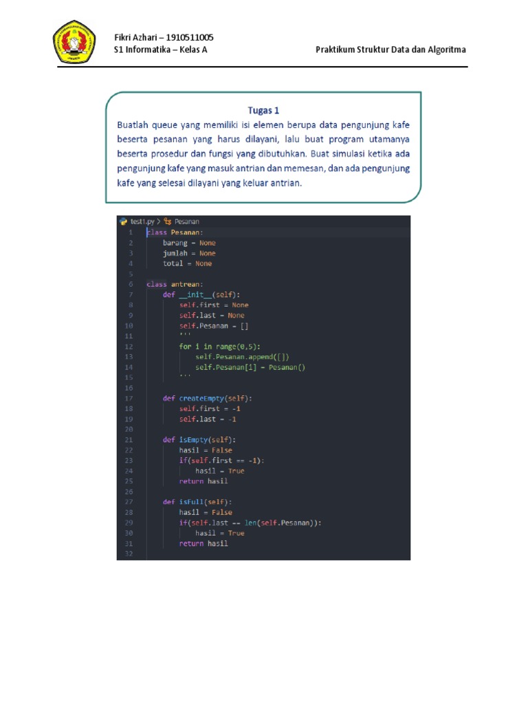 PSDA Informatika Kelasa 191051100 | PDF