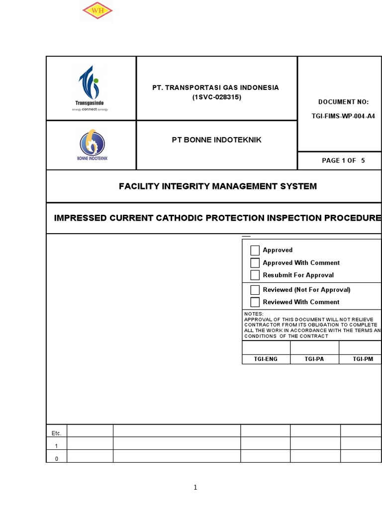 WP-004 ICCP Inspection | PDF | Rectifier | Direct Current