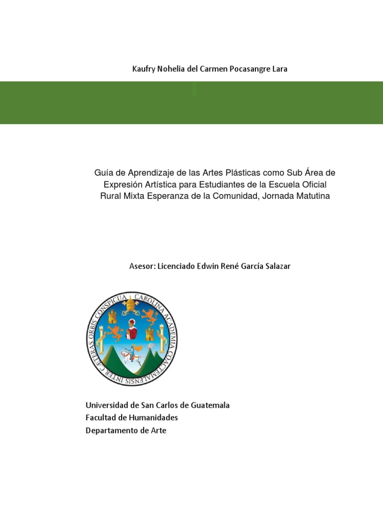 Tesis de Arte Plastica Guatemala Usac PDF | PDF | Educación en artes ...