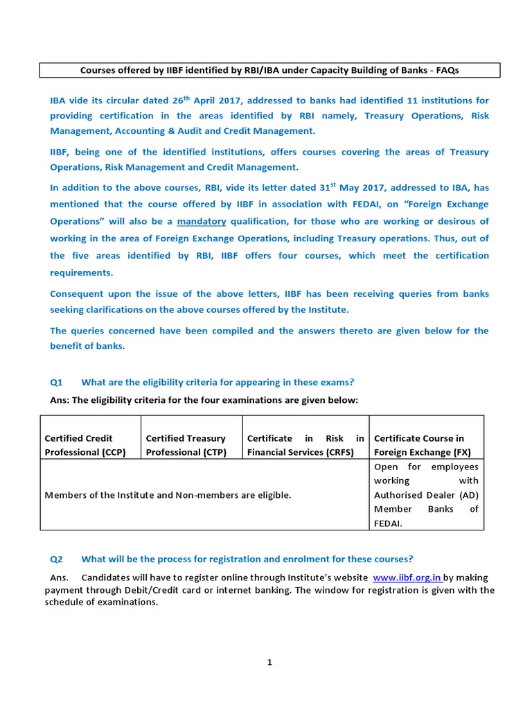 Capacity Building in Banks - FAQs PDF | PDF | Test (Assessment) | Banks