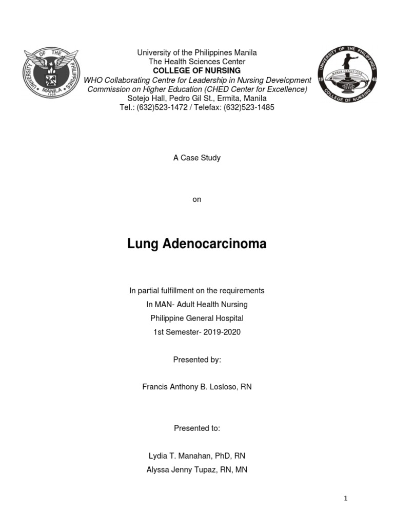 Case Study: Lung Adenocarcinoma Patient | PDF | Lung Cancer ...