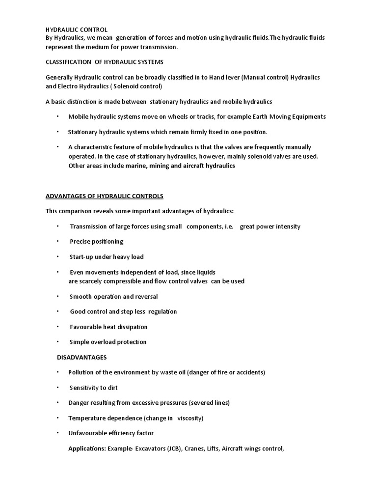 Hydraulics Notes | PDF | Pump | Actuator