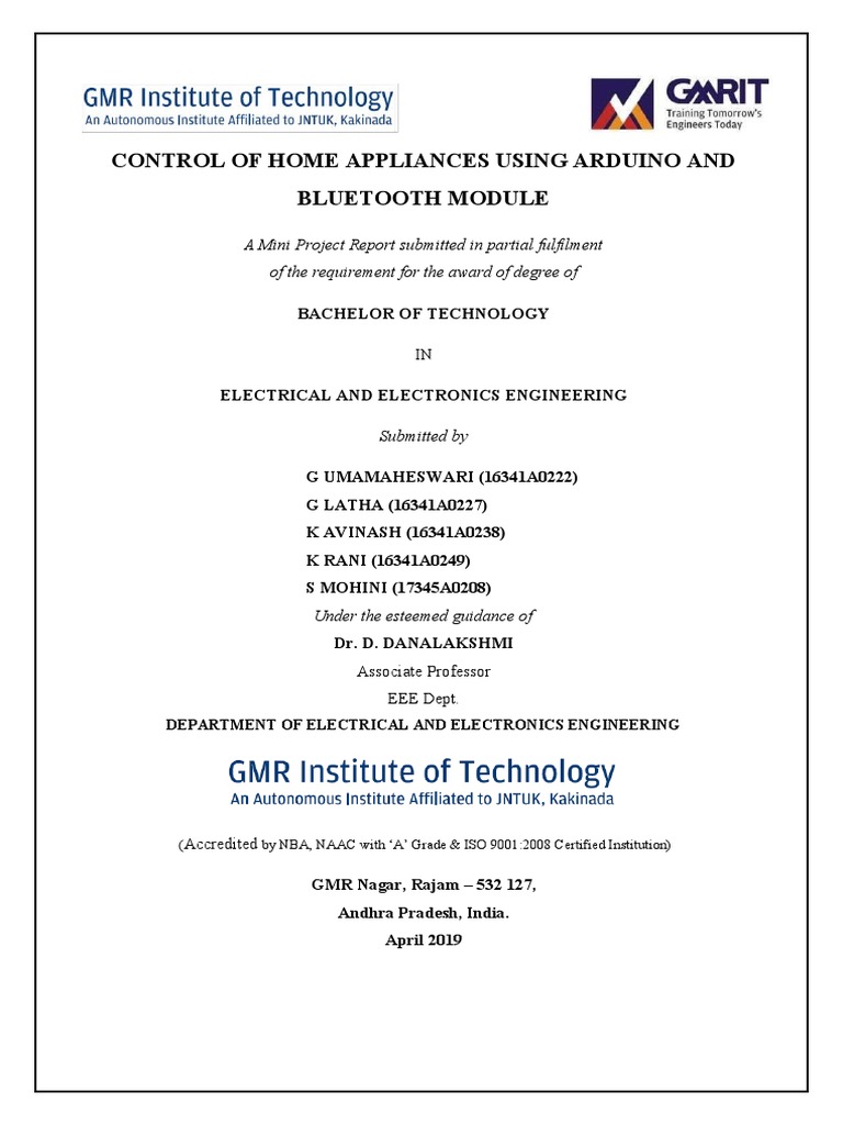 Final Mini Project Report | PDF | Bluetooth | Automation