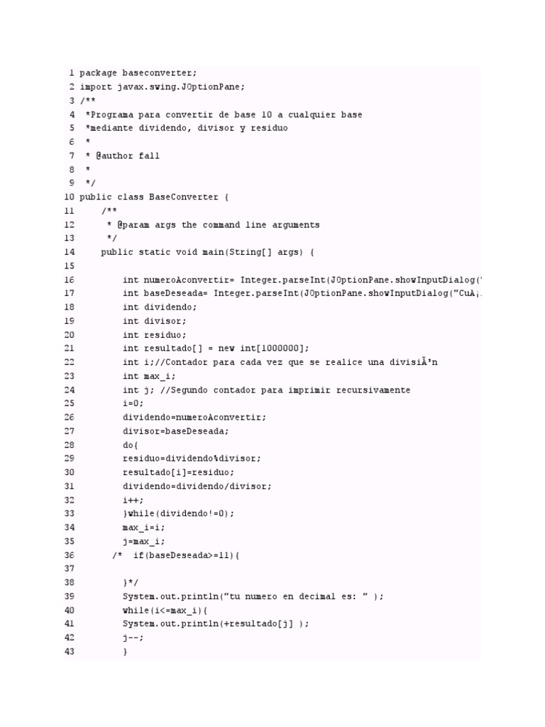 BaseConverter JAVA | PDF