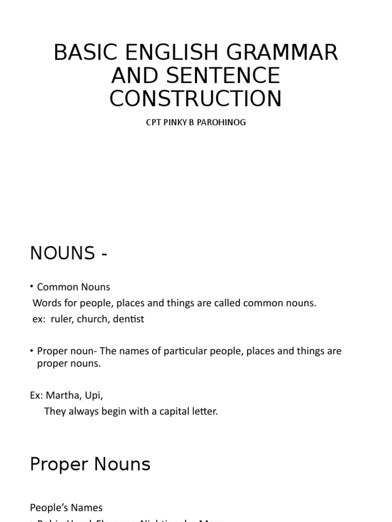 Basic English Grammar and Sentence Construction | PDF | Pronoun | Adverb