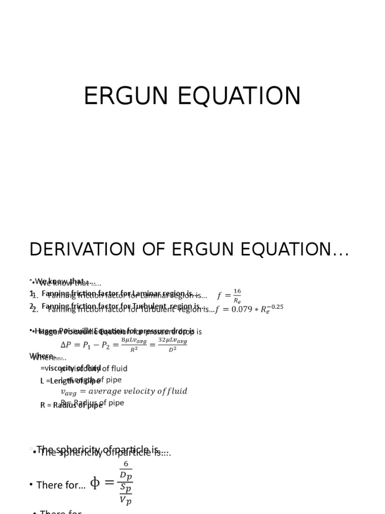 Ergun Equation | PDF