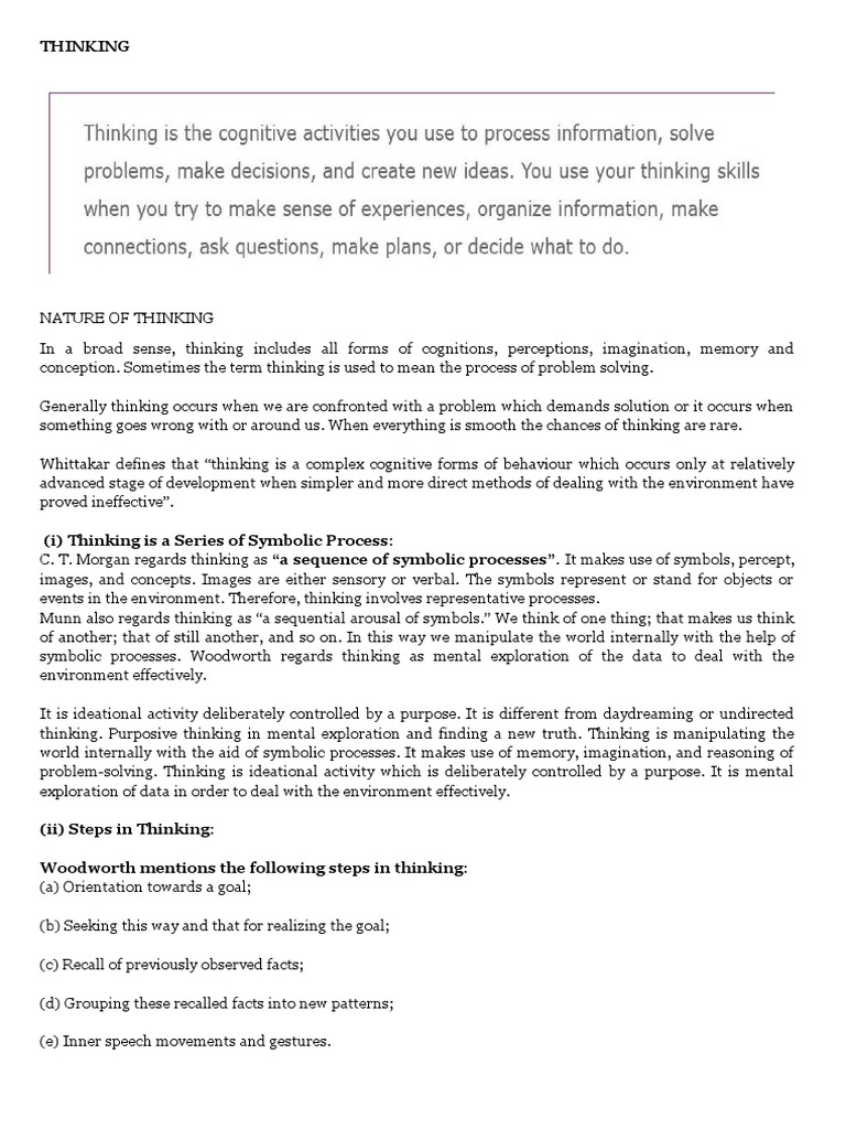 Thinking | PDF | Thought | Creativity