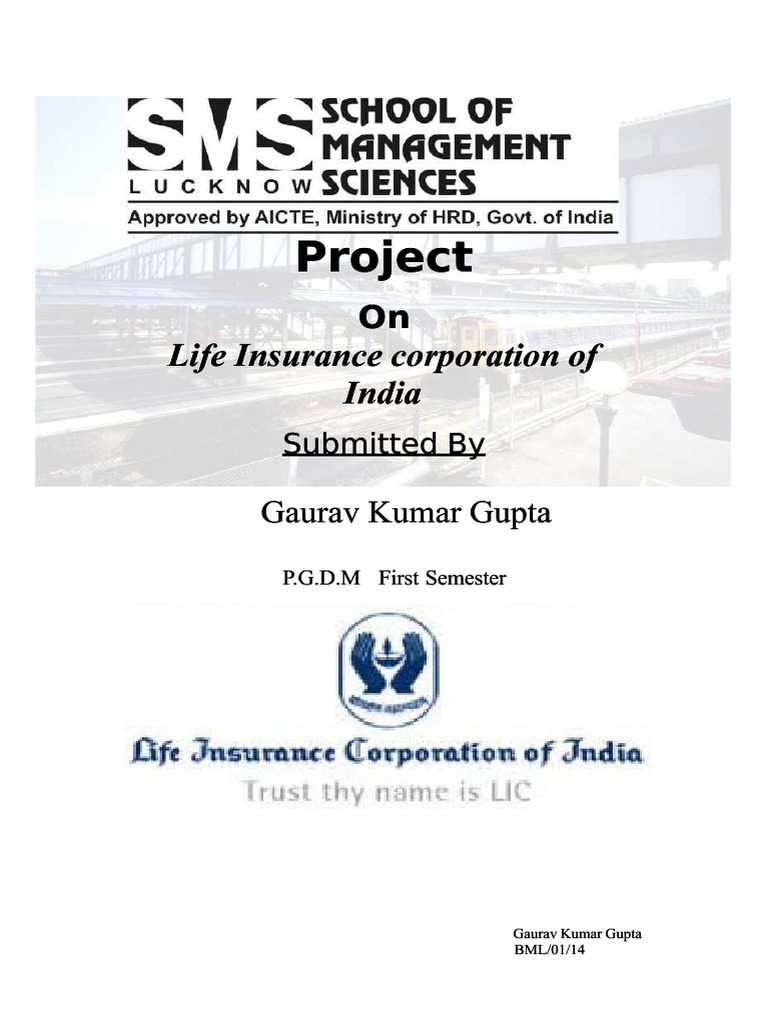 Project Lic Complete PDF | PDF | Insurance | Financial Services