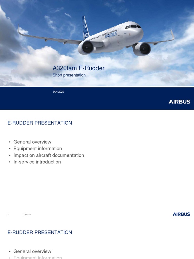 A320 E-Rudder project_presentation_JAN2020 (1) | Aircraft Flight ...