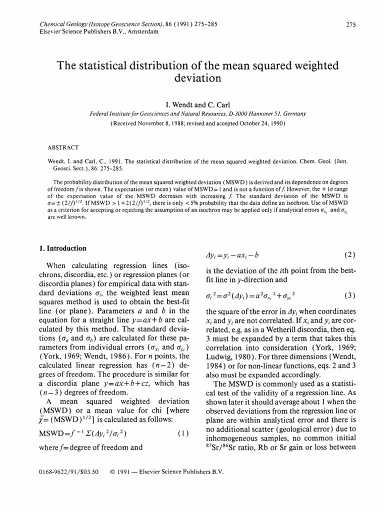 Wendt and Carl, 1991 | PDF | Errors And Residuals | Degrees Of Freedom (Statistics)