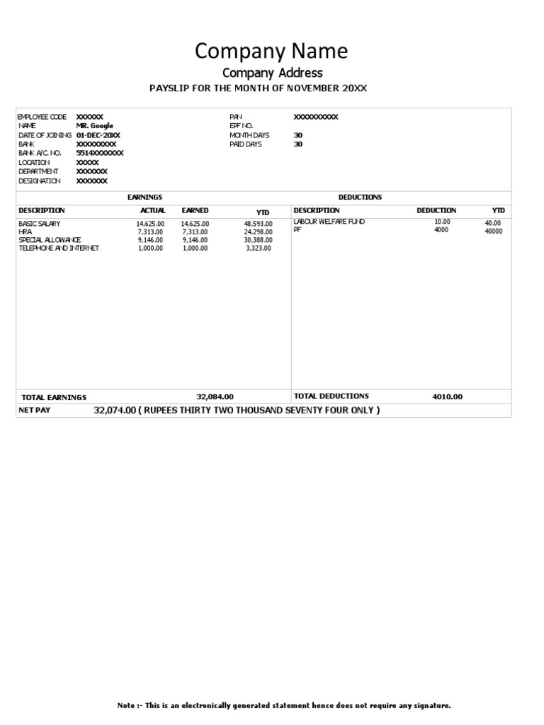 Salary Slip Format in PDF All PDF | PDF | Tax Deduction | Taxes