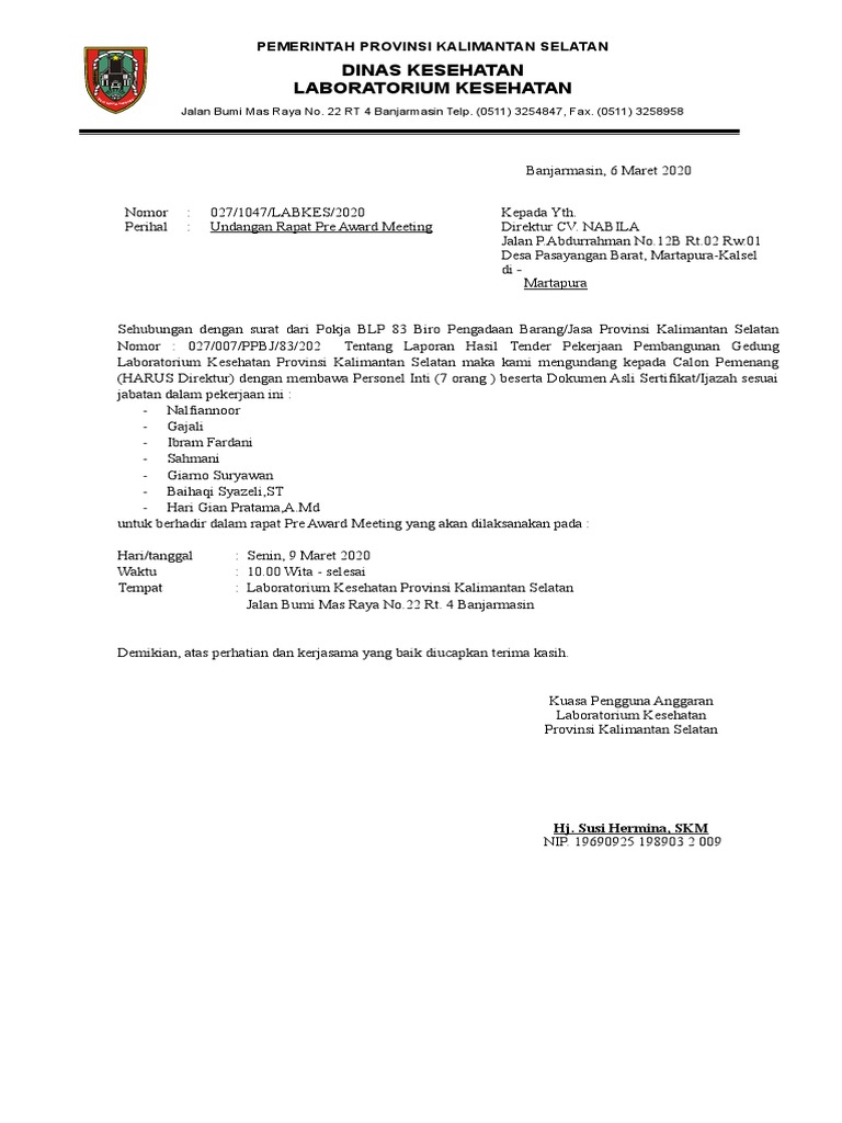 Surat Undangan PAM | PDF