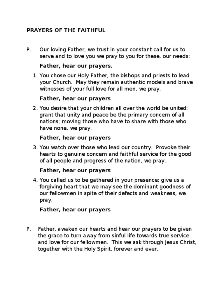 Prayers of The Faithful | PDF | Religion & Spirituality