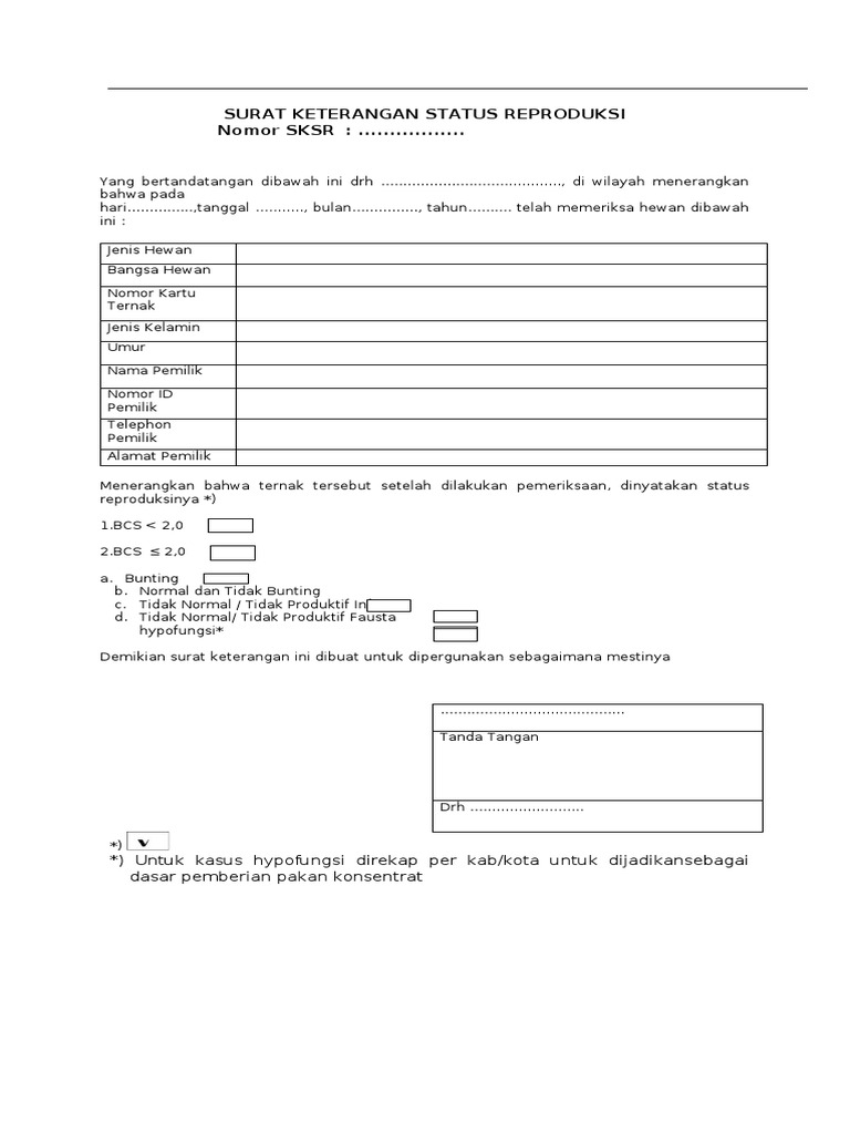 Cntoh Blanko SKSR | PDF