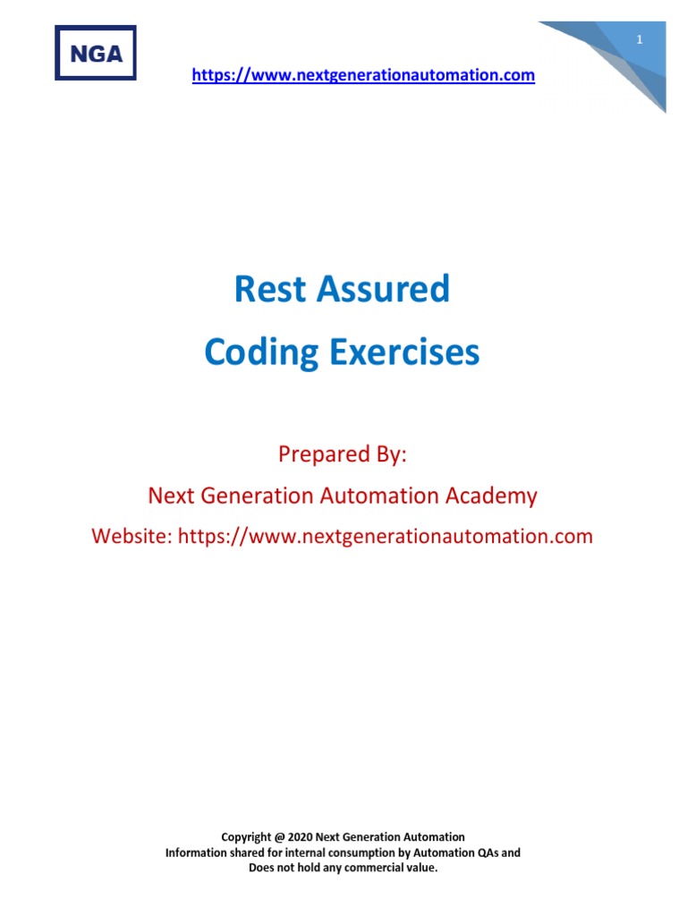 Rest Assured Coding Exercises | PDF | Application Programming Interface ...