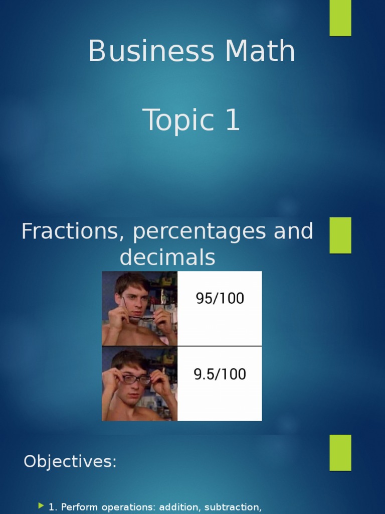 Business Math - Fractions | PDF