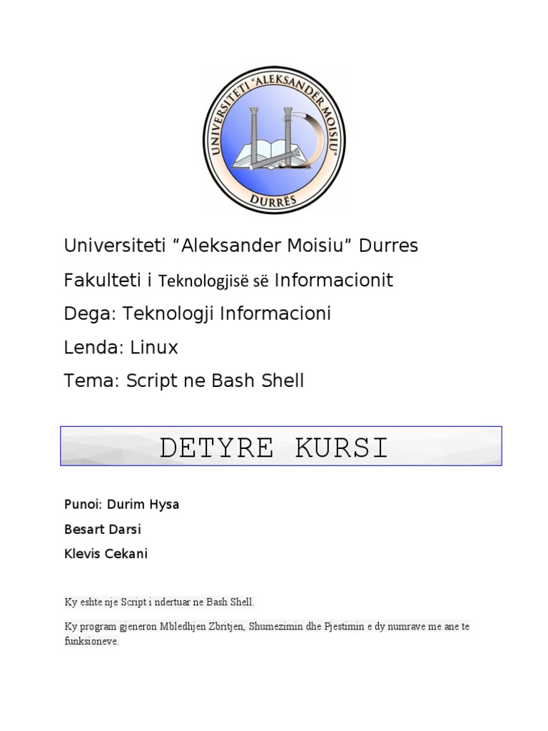 Script Ne Bash Shell LINUX | PDF