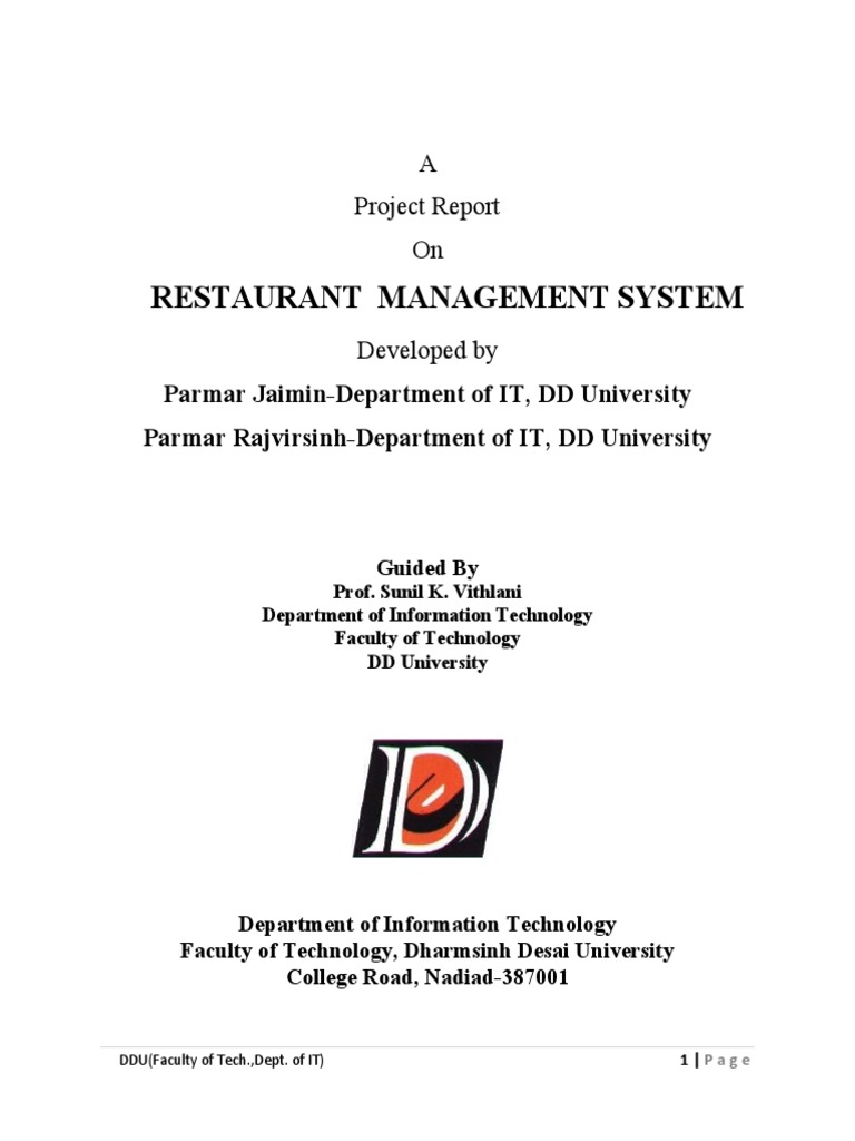 Restaurant Management System | PDF | Customer Relationship Management ...