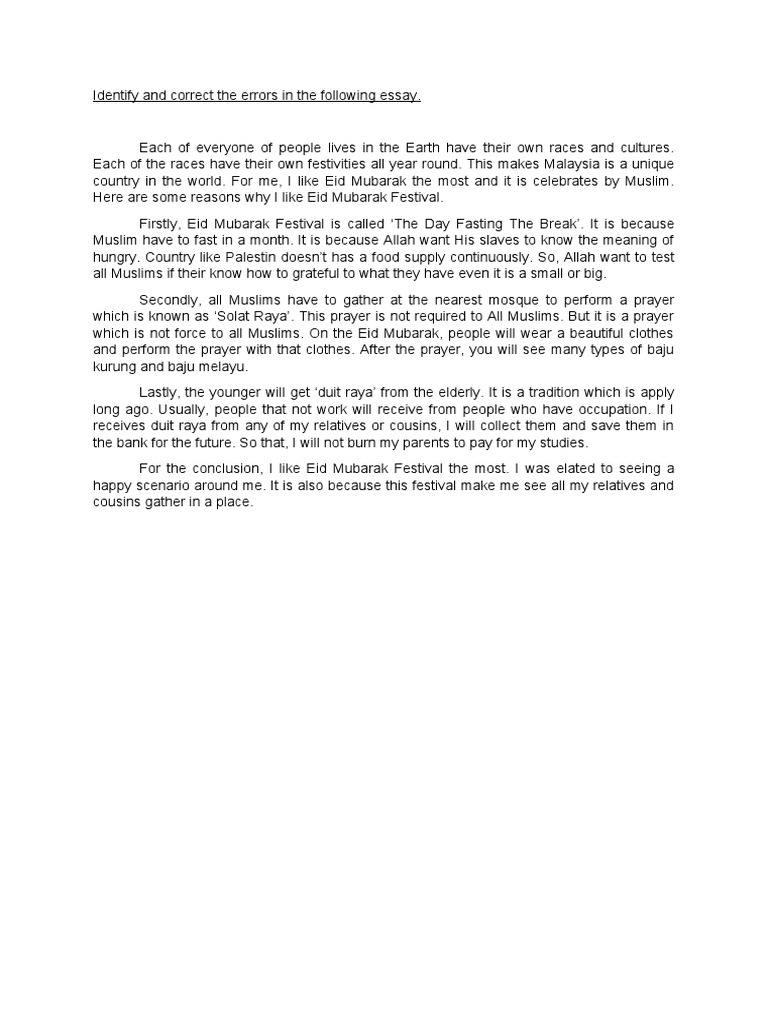 Essay Error Correction | PDF