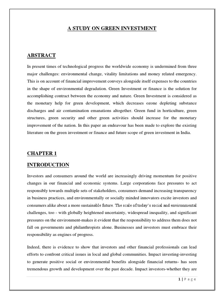 Green Investment | PDF | Bonds (Finance) | Externality