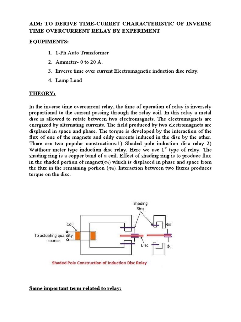 Inverse Time Overcurrent Relay Analysis | PDF | Electromagnetic ...