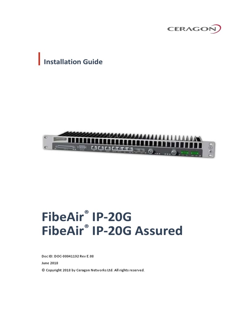 Ceragon FibeAir IP20G Installation Guide Rev E.08 | PDF | Electrostatic ...