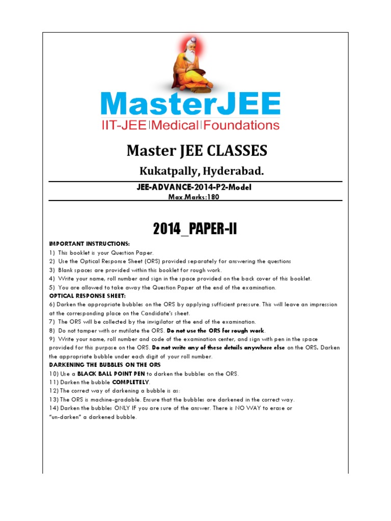 Iit Jee Advanced Paper 15 PDF | PDF | Drop (Liquid) | Methyl Group