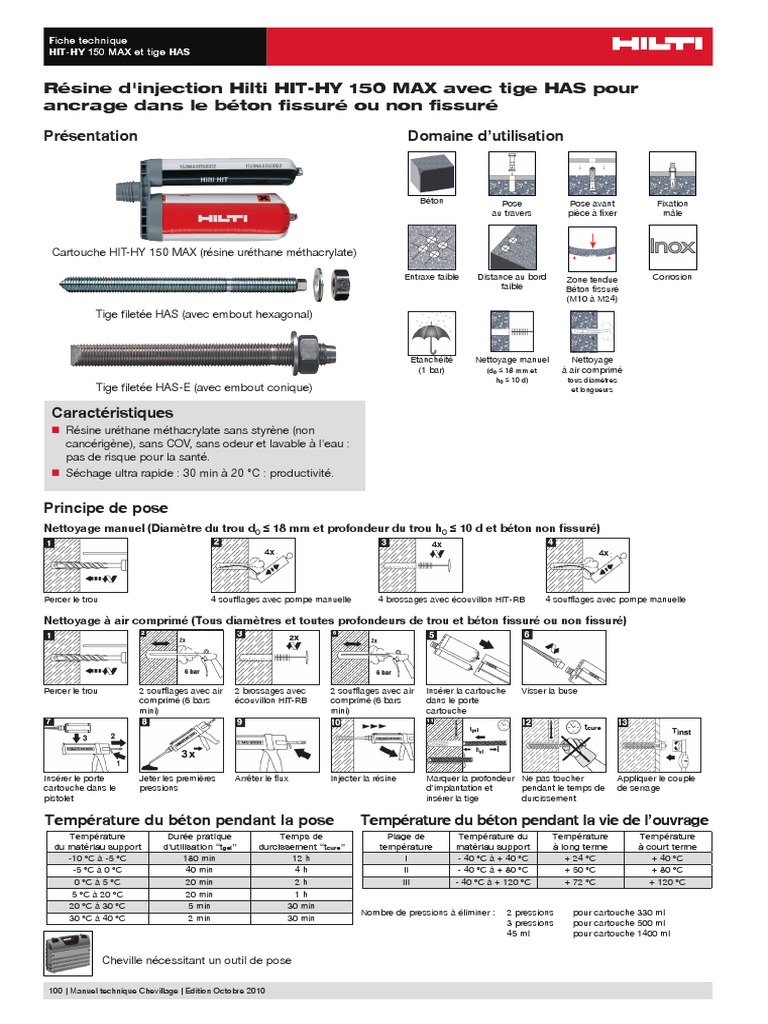 Fiche technique HIT-HY 150 MAX | PDF | Technologie du bâtiment | Génie ...