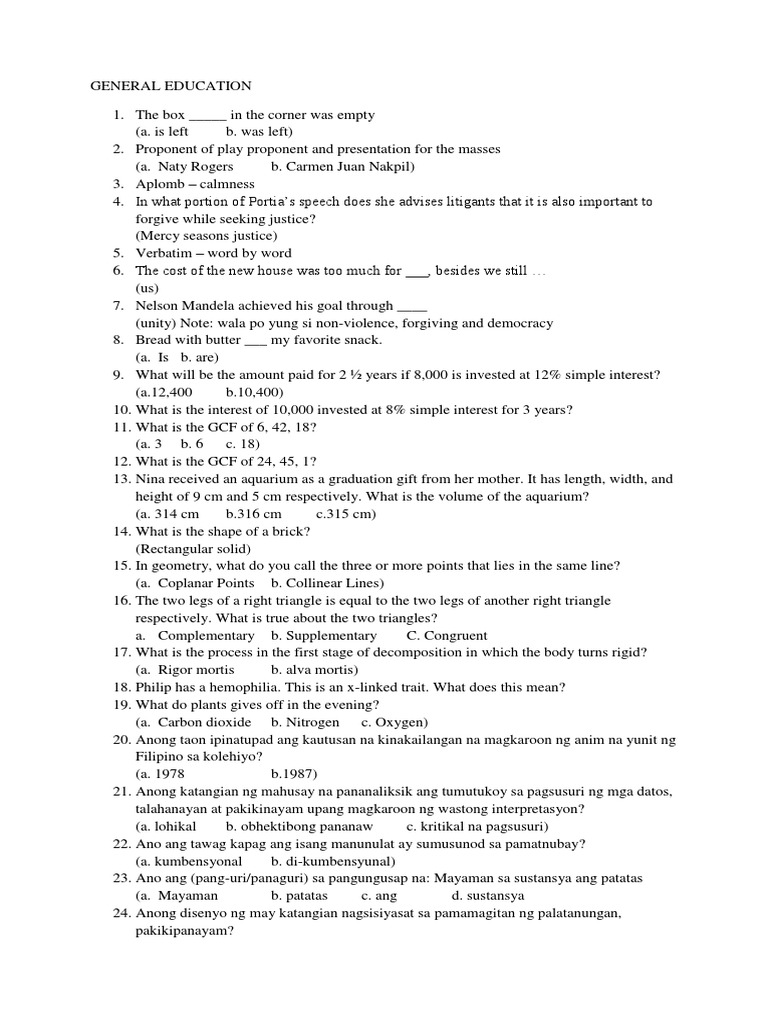 General Education LET Reviewer | PDF | Nature | Teaching Mathematics