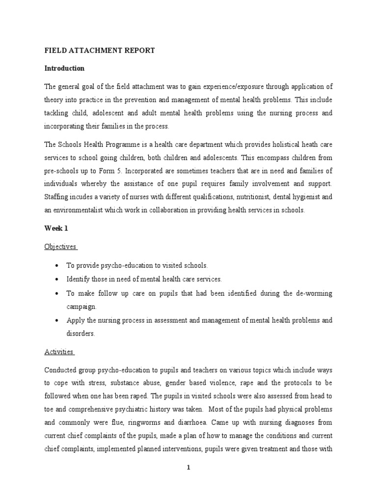 School Health Report | PDF | Mental Disorder | Mental Health