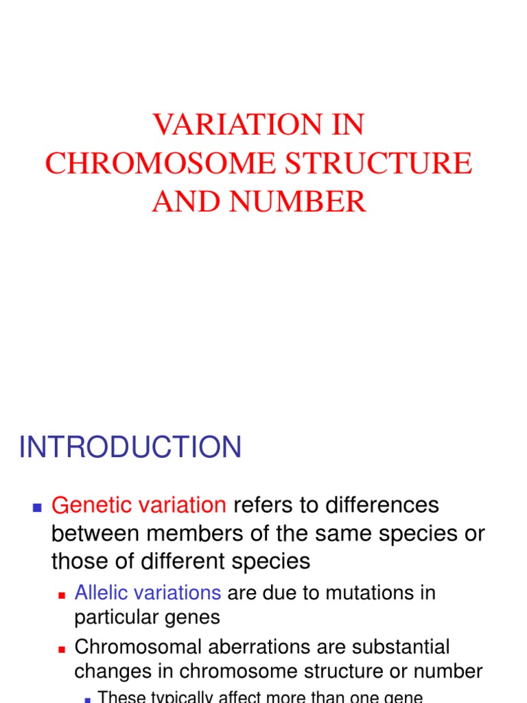 Ch8 Variation in Chromosome Structure and Number PDF | PDF | Ploidy ...