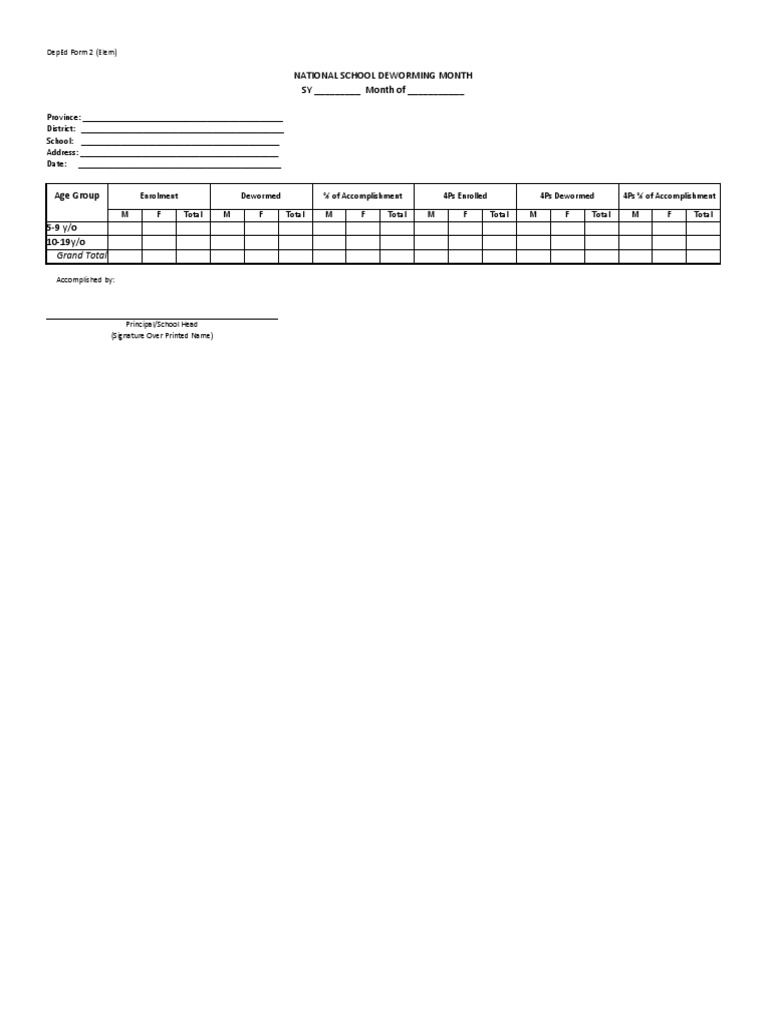 DEWORMING FORMS 2 3 For 4Ps | PDF