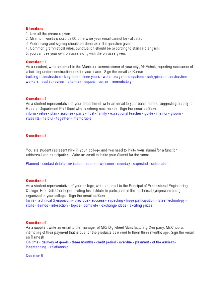 Email Writing Guidelines for Students | PDF | Business