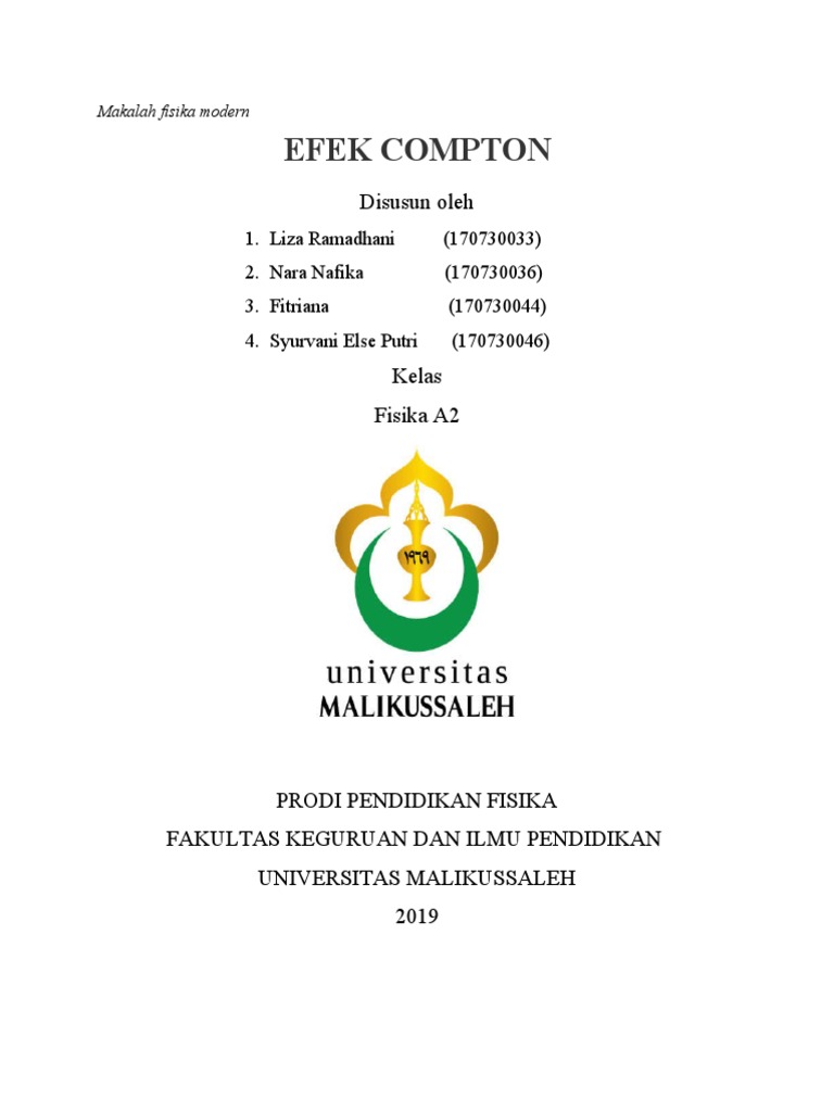 Efek Compton Kelompok 3 | PDF | Metode & Bahan Ajar | Sains & Matematika