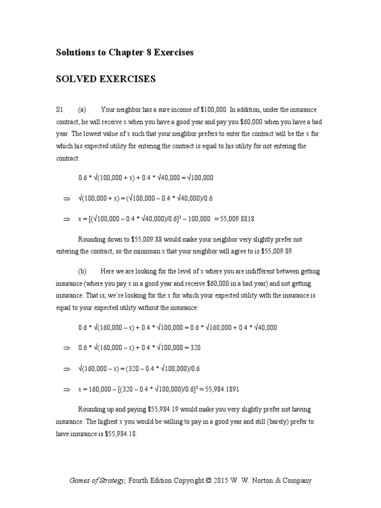 GOS4 ch08 Solutions Solved | PDF | Moral Hazard | Adverse Selection
