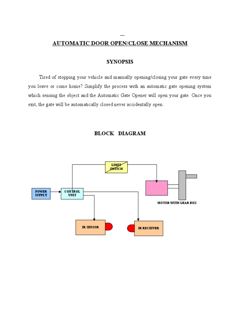 Automatic Door Open Close System | PDF | Technology & Engineering