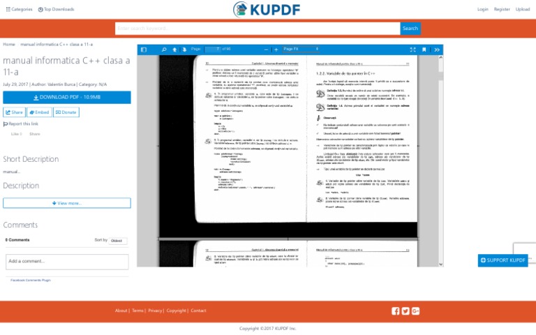 Manual Informatica C++ Clasa A 11-A - Free Download PDF | PDF